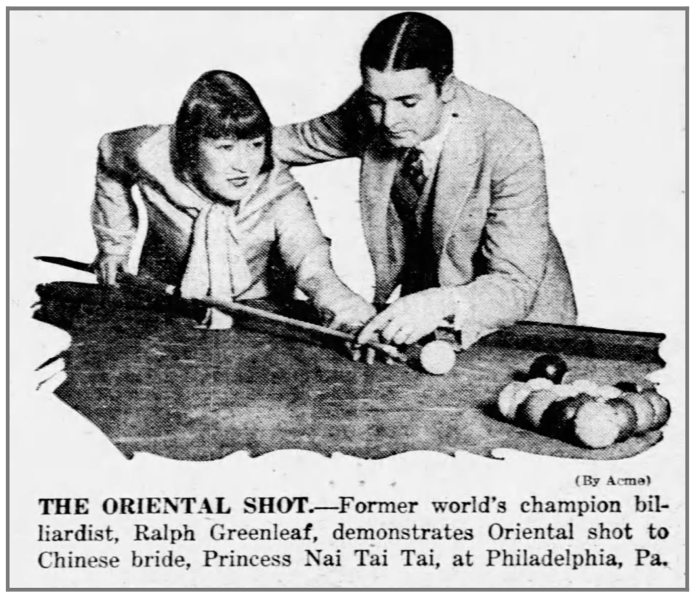 Rare Photo of Ralph Greenleaf's widow, the Princess Nai Tai Tai - Pool ...